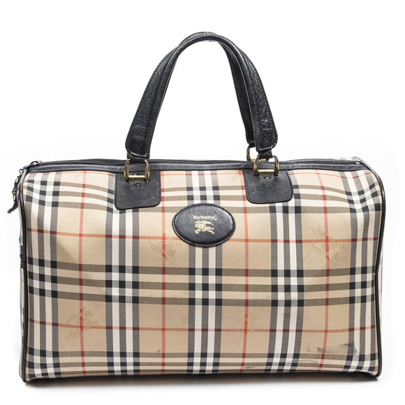 Burberry | Bags | Burberry Burberrys Vintage Boston Bag In Beigeblack ...
